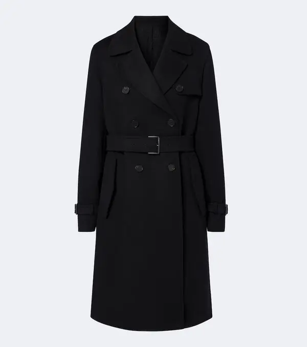 Fendi Double-breasted Wool Coat - Black