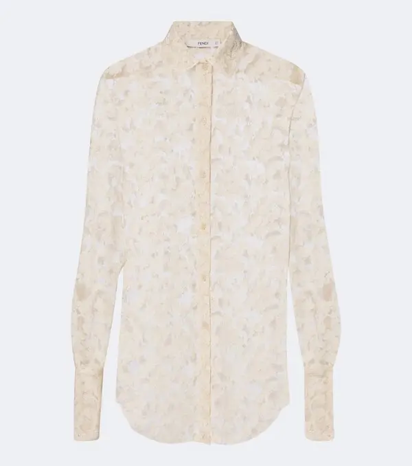 Fendi Sheer Lace Shirt - White