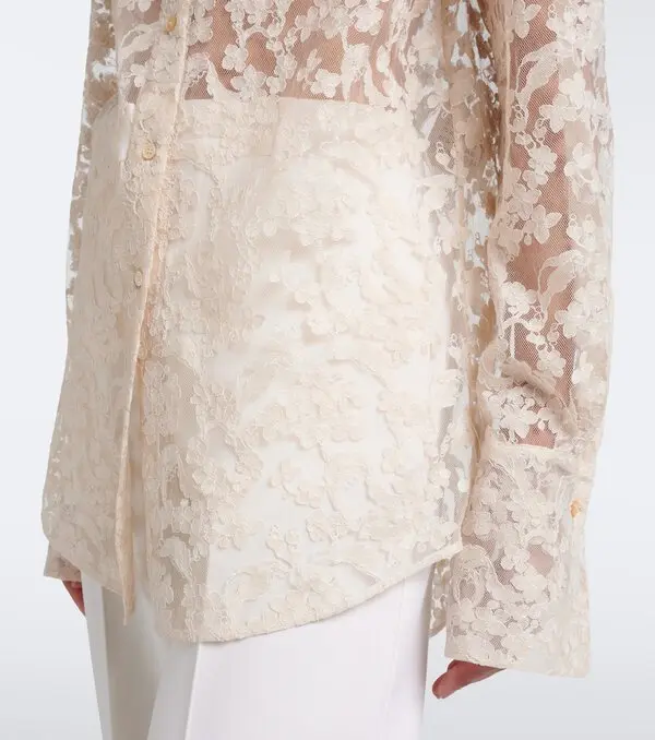 Fendi Sheer Lace Shirt - White