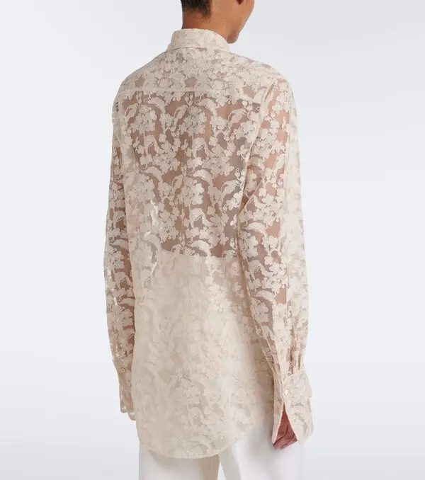 Fendi Sheer Lace Shirt - White