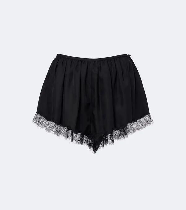 Ulla Johnson Georgina Lace-trimmed Silk Shorts - Black