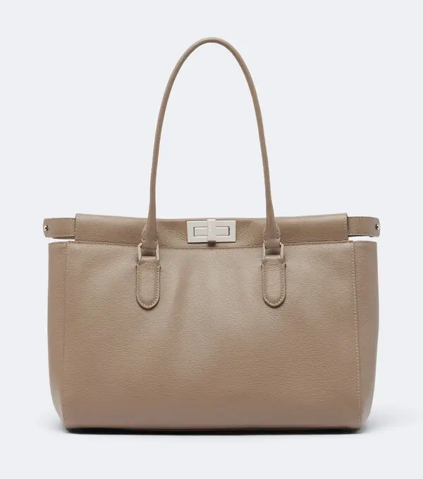 Fendi Peekaboo® Small Leather Shoulder Bag - Beige