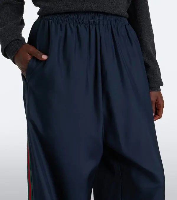 Gucci Web Stripe Silk Track Pants