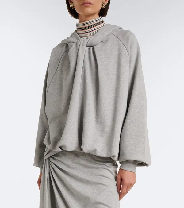 Dries Van Noten Draped Cotton Jersey Hoodie