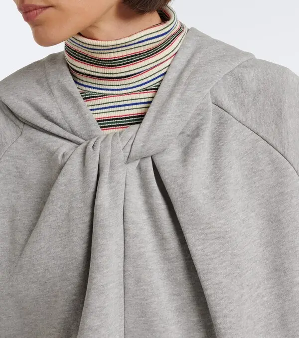 Dries Van Noten Draped Cotton Jersey Hoodie