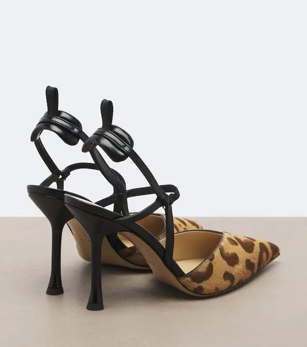 Fendi Colibrì Leopard-print Calf Hair Slingback Pumps