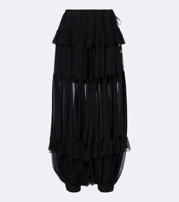 Chloé Silk Chiffon Balloon Pants - Black
