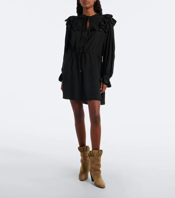 Chloé Anouk Ruffled Suede Ankle Boots