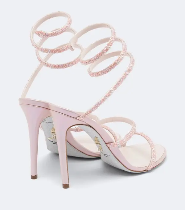 Rene Caovilla X Swarovski Cleo Embellished Leather Sandals