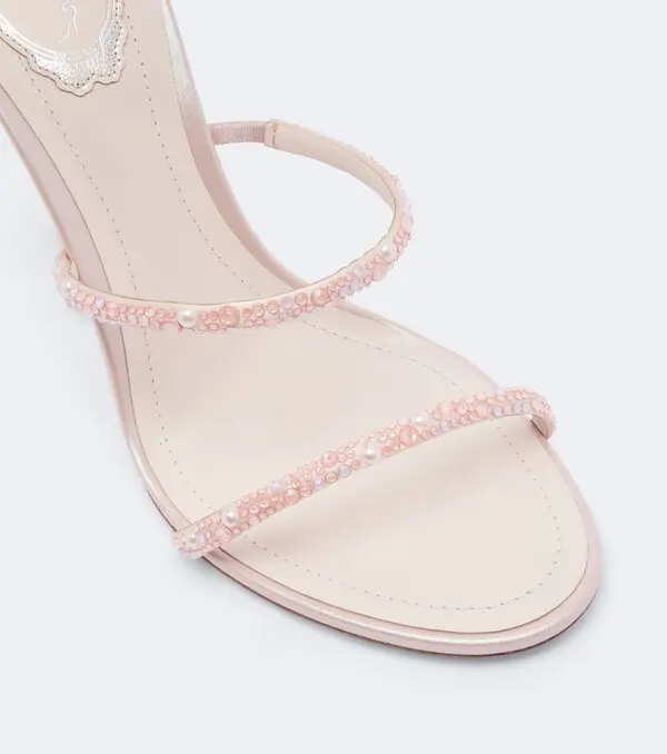 Rene Caovilla X Swarovski Cleo Embellished Leather Sandals