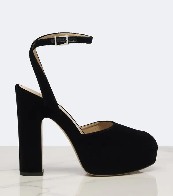 Fendi Velvet Platform Sandals