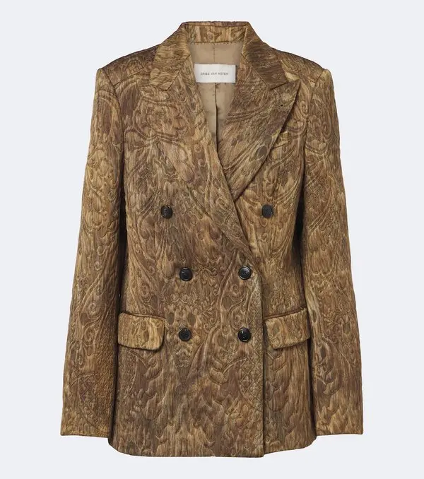 Dries Van Noten Jacquard Double-breasted Jacket