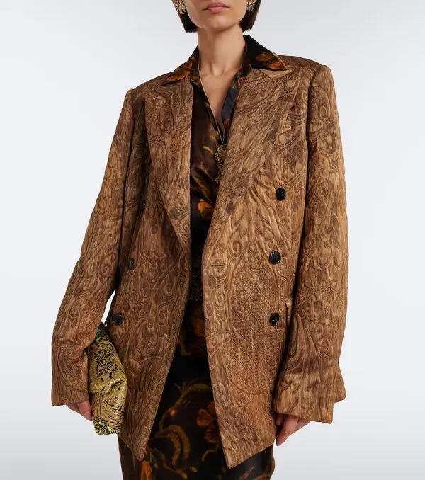 Dries Van Noten Jacquard Double-breasted Jacket