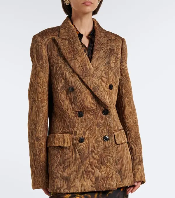 Dries Van Noten Jacquard Double-breasted Jacket