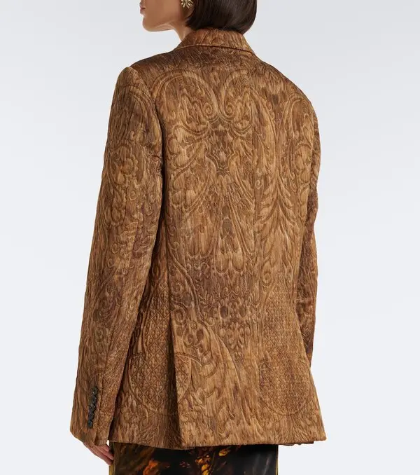 Dries Van Noten Jacquard Double-breasted Jacket