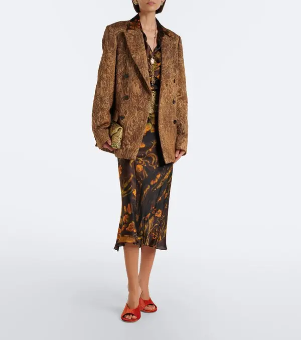 Dries Van Noten Jacquard Double-breasted Jacket