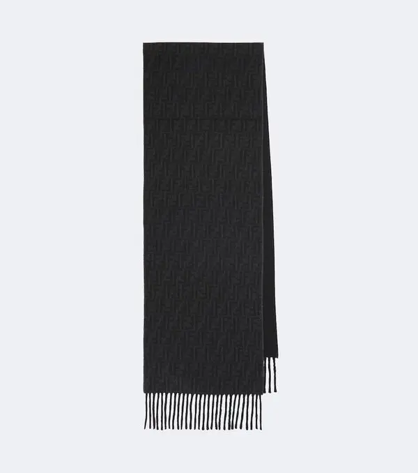 Fendi Zucca Jacquard Wool And Cashmere Scarf