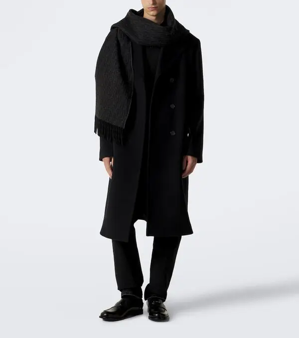 Fendi Zucca Jacquard Wool And Cashmere Scarf