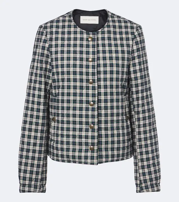 Dries Van Noten Checked Quilted Cotton-blend Jacket