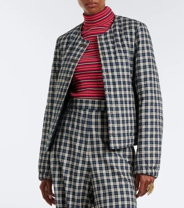 Dries Van Noten Checked Quilted Cotton-blend Jacket