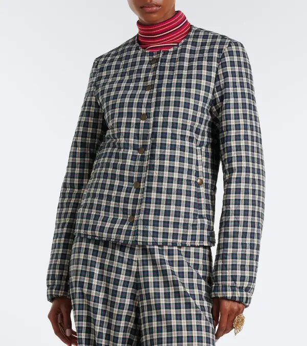 Dries Van Noten Checked Quilted Cotton-blend Jacket