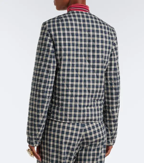 Dries Van Noten Checked Quilted Cotton-blend Jacket