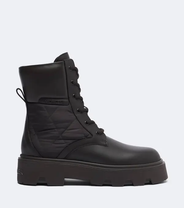 Moncler Aurea Leather Lace-up Boots