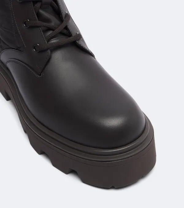 Moncler Aurea Leather Lace-up Boots