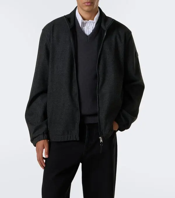 Moncler Leather-trimmed Bomber Jacket