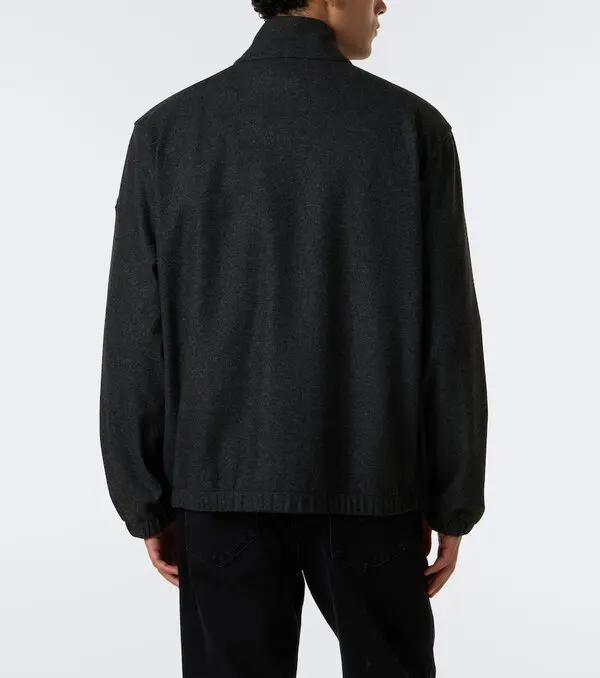 Moncler Leather-trimmed Bomber Jacket