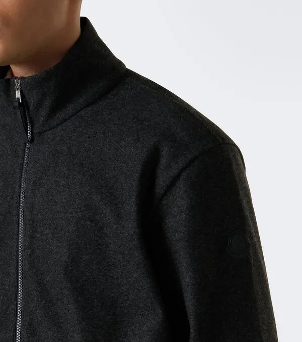 Moncler Leather-trimmed Bomber Jacket