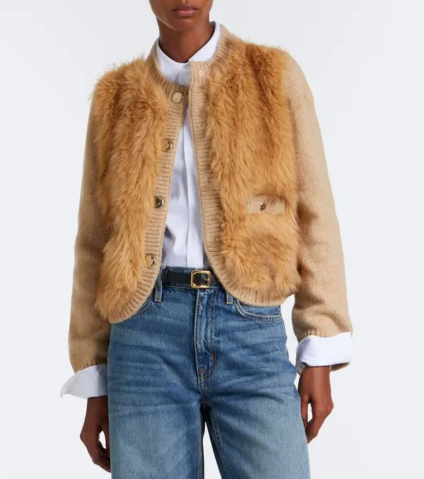 Moncler Alpaca And Wool-blend Down-paneled Cardigan