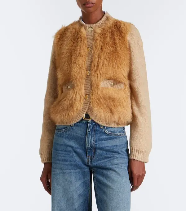 Moncler Alpaca And Wool-blend Down-paneled Cardigan