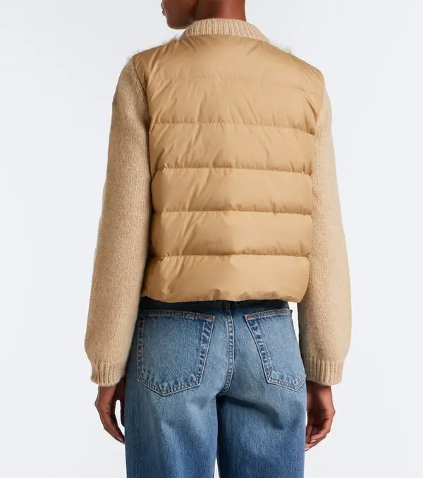 Moncler Alpaca And Wool-blend Down-paneled Cardigan