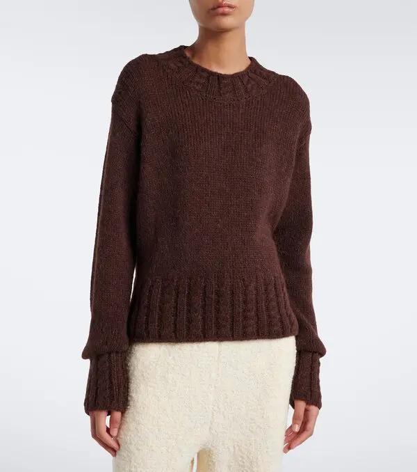 Moncler Alpaca And Wool-blend Sweater - Brown