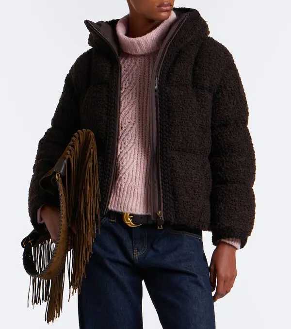 Moncler Cristallin Wool-blend Teddy Down Jacket