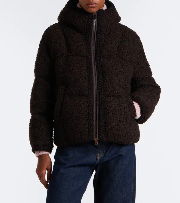 Moncler Cristallin Wool-blend Teddy Down Jacket