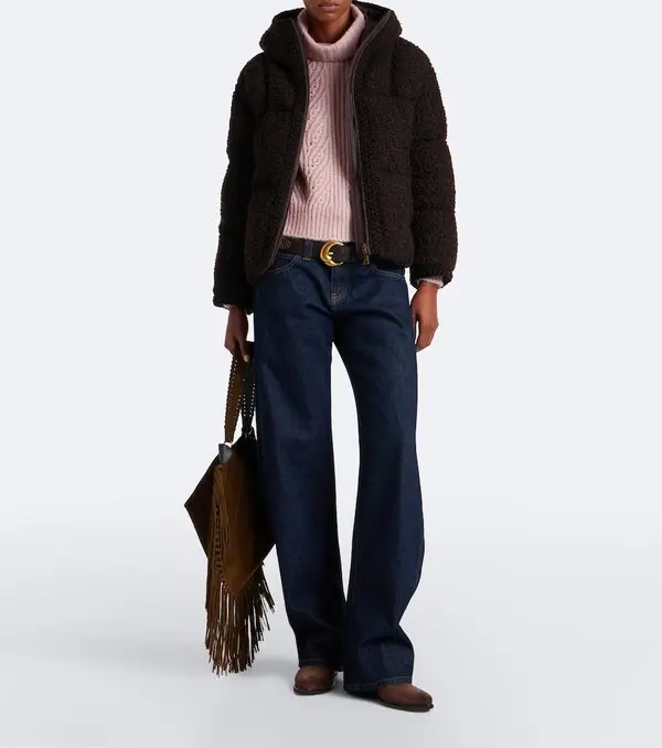 Moncler Cristallin Wool-blend Teddy Down Jacket
