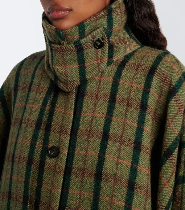 Chloé Checked Wool Poncho