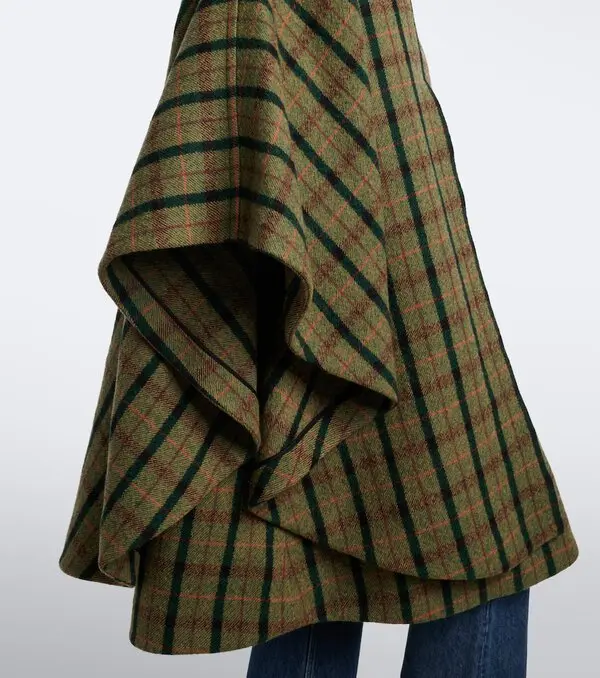 Chloé Checked Wool Poncho