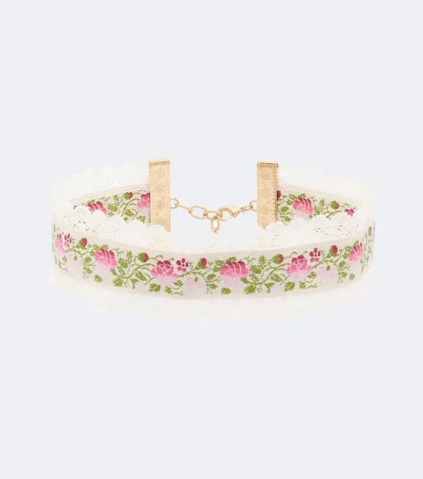 Chloé Lace-trimmed Floral Choker