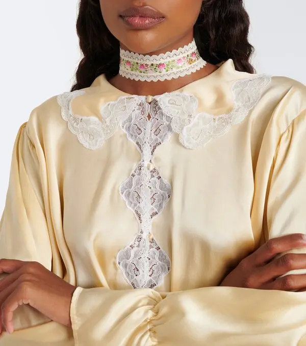 Chloé Lace-trimmed Floral Choker