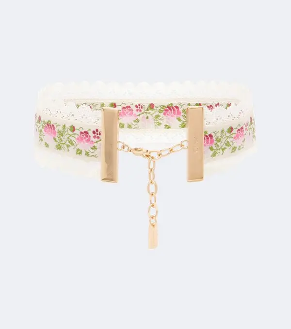 Chloé Lace-trimmed Floral Choker