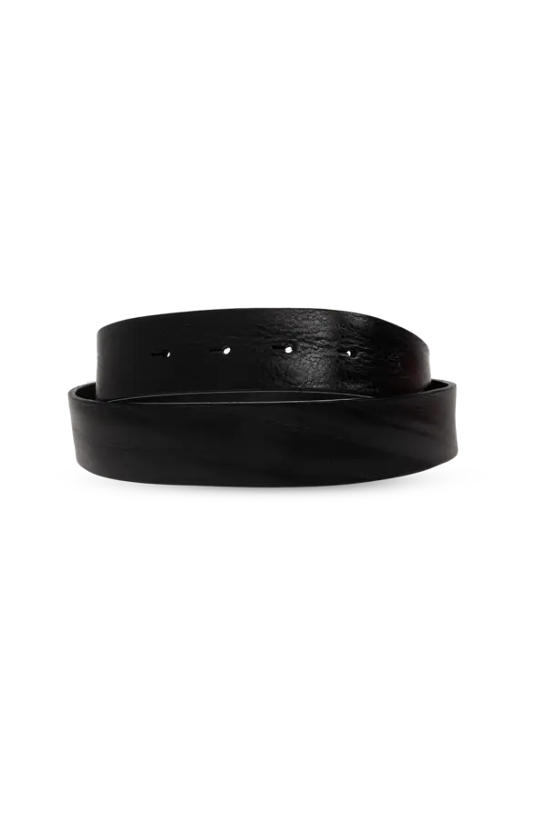 DIESEL® Leather Belt ‘b-metal Biscotto
