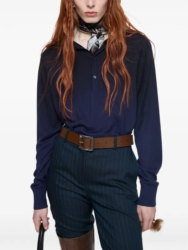 Acne Studios Silk Layered Polo Shirt