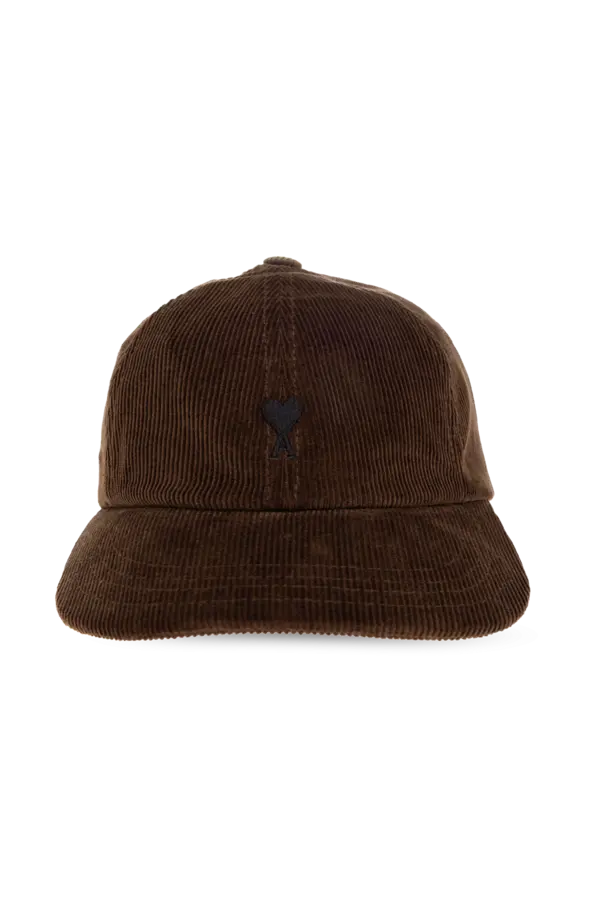 AMI Paris Corduroy Baseball Cap - Brown