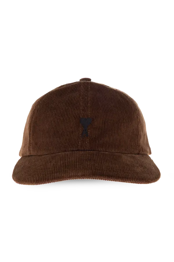AMI Paris Corduroy Baseball Cap - Brown