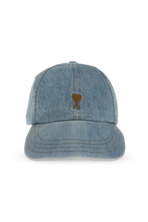 AMI Paris Denim Baseball Cap - Blue