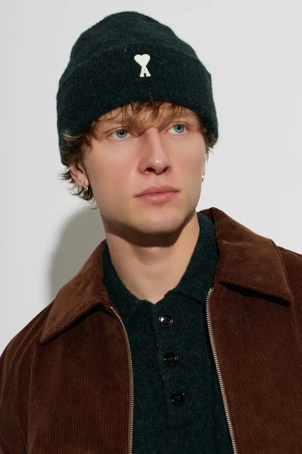 AMI Paris Cap With Embroidered Logo - Green