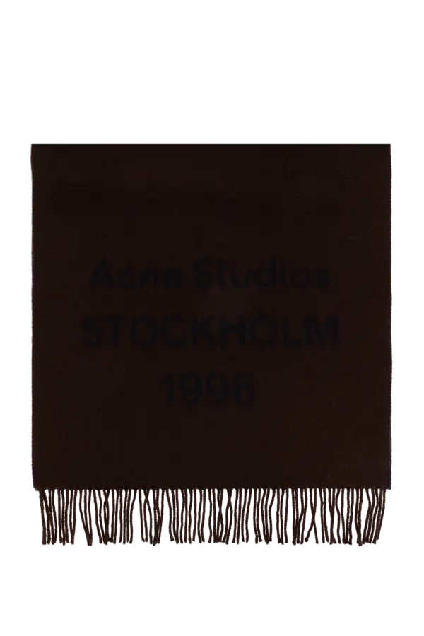 Acne Studios Wool Scarf With Fringes - Brown